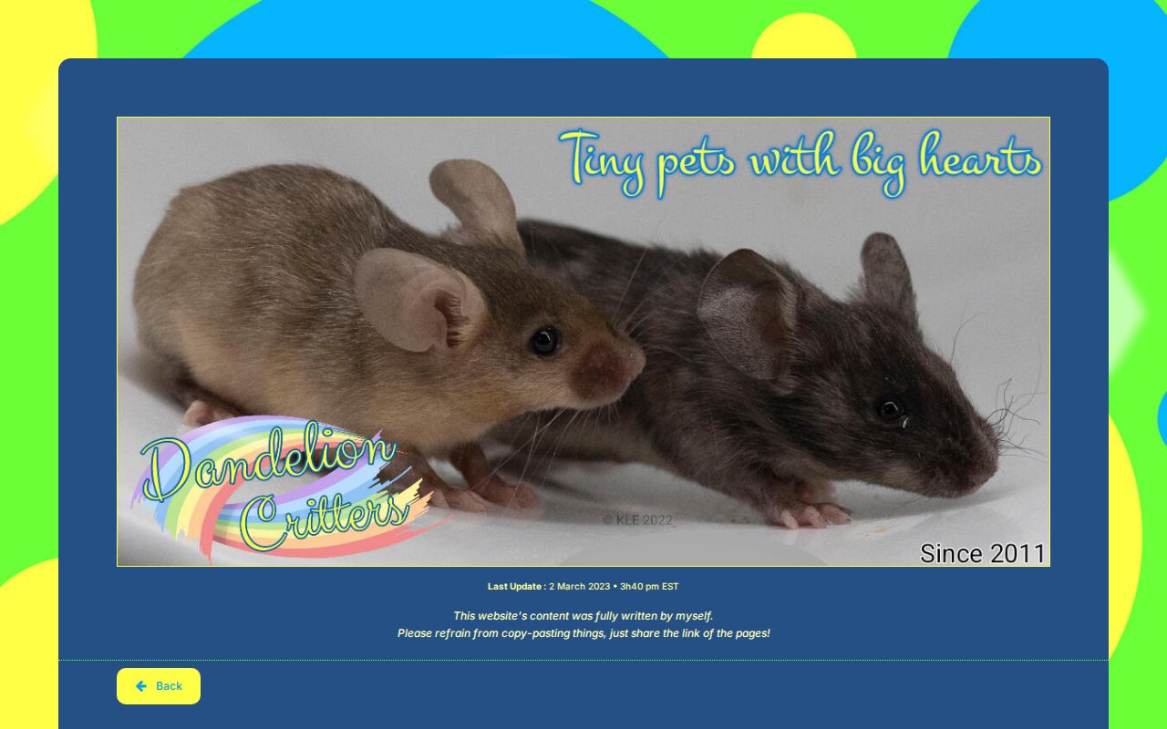 Dandelion Critters Mouse Gens